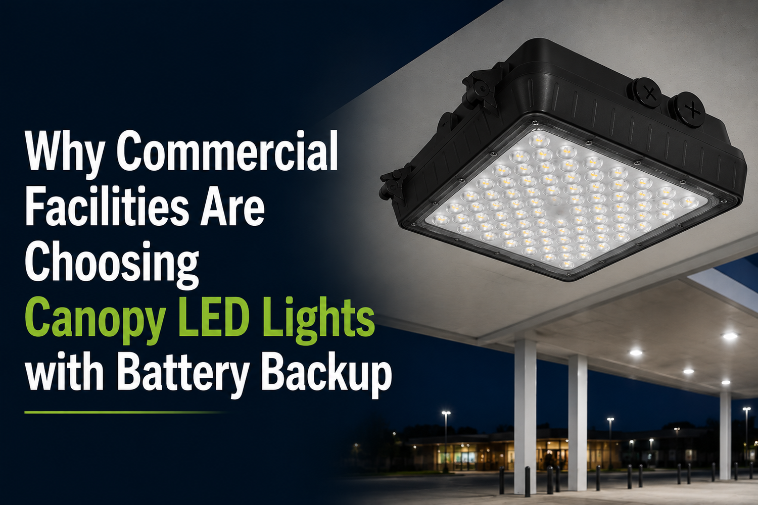 Why Commercial Facilities Choose Canopy LED Lights with Battery Backup ...