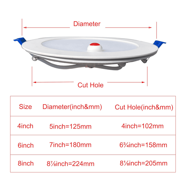 6" 16W SLIM DOWNLIGHT WITH 8W EMERGENCY BATTERY BACKUP CCT TUNABLE ...